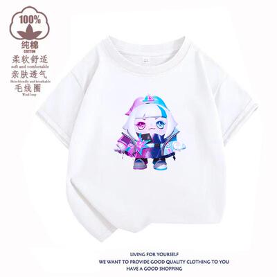 蛋仔派对音爆主唱耀星衣服男女童短袖t恤夏装儿童半袖衫上衣童装
