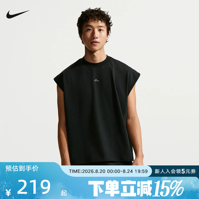 nike耐克夏新款男子篮球背心运动休闲小标圆领无袖T恤IF2564-010