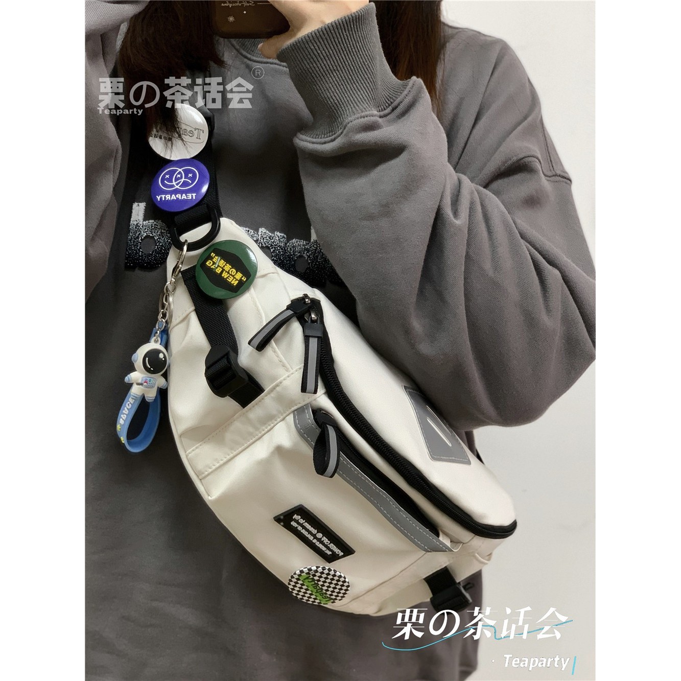 手机腰包潮牌胸包男 日系ins风简约单肩小背包女休闲运动斜挎包潮