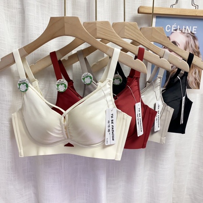 茜咪璐6625小胸AB薄杯蚕丝光面蕾丝无钢圈上托收副乳内衣文胸罩女