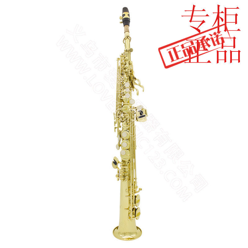 SLADE高音萨克斯风直管降B调雕花白贝壳黄铜管体专业演奏SAX套装