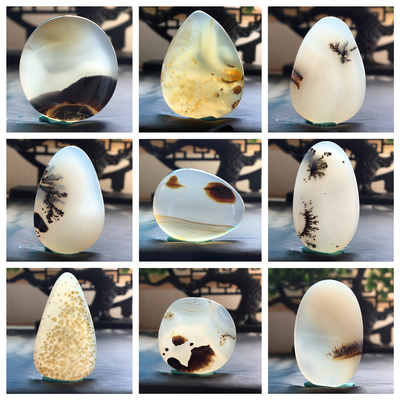 马料海洋玉髓吊坠方牌风景