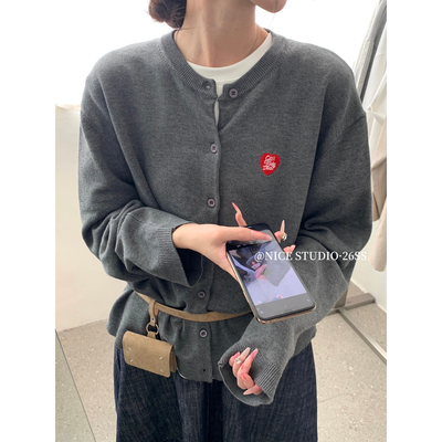 奶思家NICE STUDIO-2026春款上新刺绣开衫毛衣08925