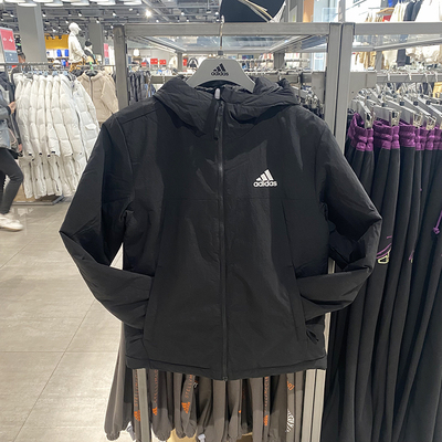 正品Adidas/阿迪达斯男子新款户外运动休闲连帽保暖棉服 HT8715