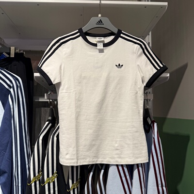 Adidas阿迪达斯三叶草26春新款女子短款经典款运动短袖T恤KD3683