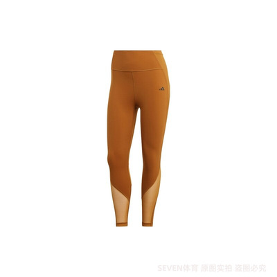上新JAdidas阿迪达斯女子网纱拼接运动健身九分裤HR5426