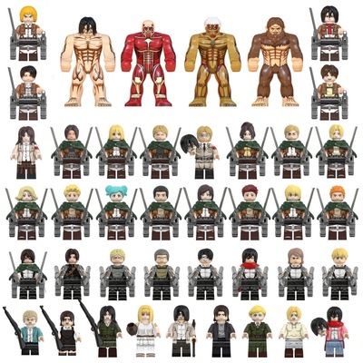 适用于乐高进击的巨人艾伦三笠兵长利威尔调查士兵团积木人仔玩具