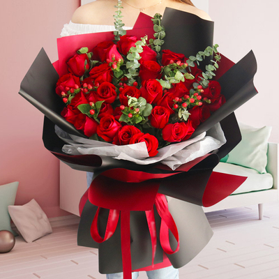 郑州鲜花速递同城红粉香槟玫瑰花