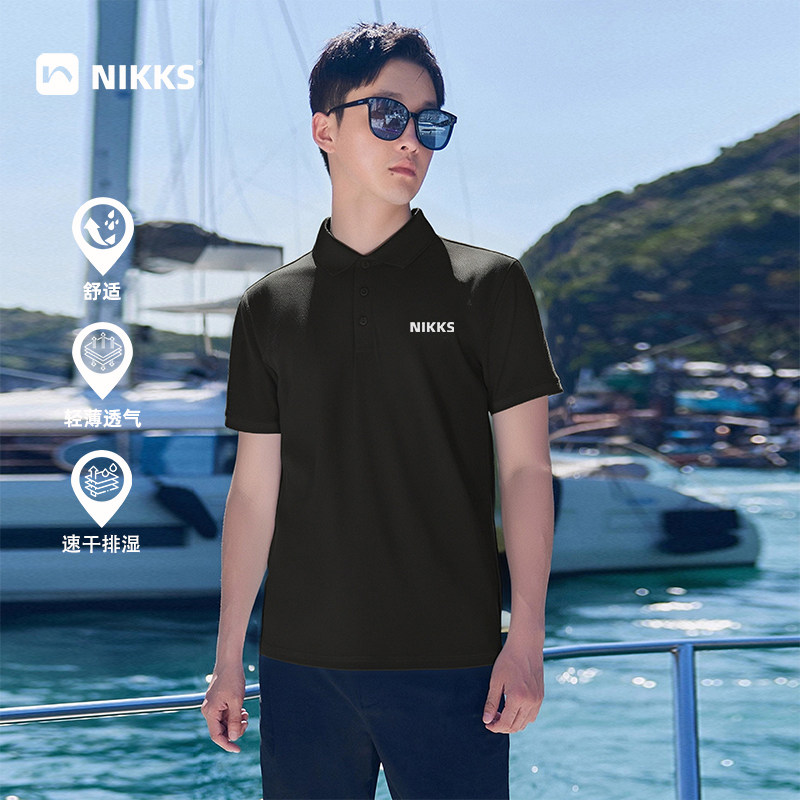 NIKKS男士短袖t恤polo衫显年轻 夏季速干衣商务半袖男装上衣休闲