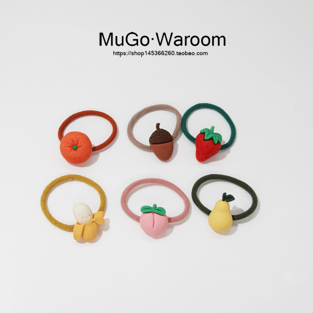 MuGo韩国进口儿童可爱水果小发圈宝宝弹力扎头发绳皮筋头饰头绳