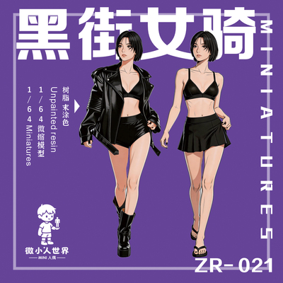 黑街女骑1/64/1/43树脂白模