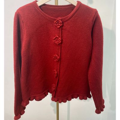 04红色毛衣女秋冬红色新学院风本命年圆领毛针织衫休闲宽松百搭