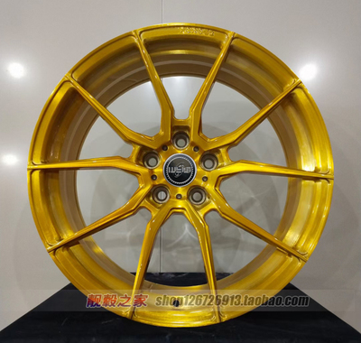 19/20/21/22寸适用捷豹XJL XF野马奥迪A8奔驰SLK宝马金色锻造轮毂