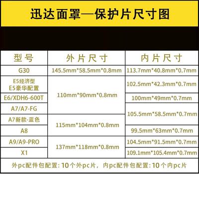 内外保护片迅达镜片防护片
