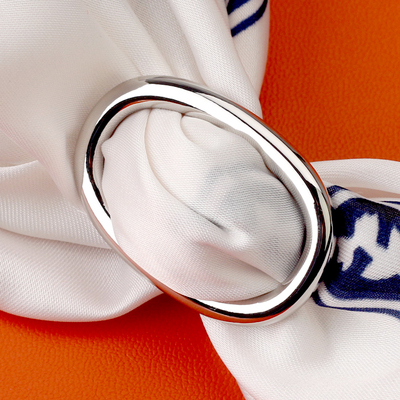 适用于爱马仕方巾打结银色小号丝巾扣高级感两用围巾扣多功能配饰