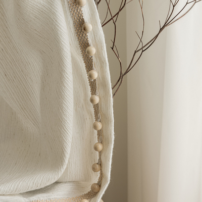 奶油中古肌理亚麻纱素色时光