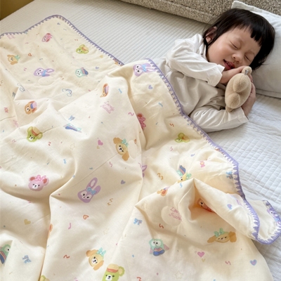 夏季全棉双层纱夏被儿童纯棉凉被空调被薄款大豆纤维被子可机洗