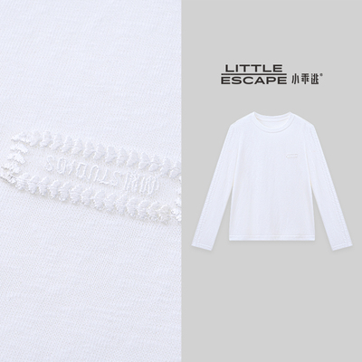 小乖逃双色！黑色白色T恤字母口袋碎花袖修身显瘦秋冬S26008