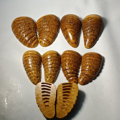 手工竹根雕九宫八卦圣杯摆件