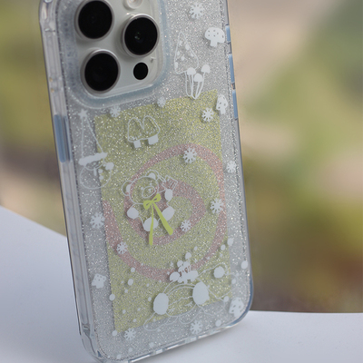 omatl原创雪花简约线条图案 imd闪粉光面 手机壳适用于苹果iphone