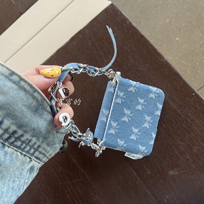 全包牛仔皮挂绳适用华为pockte2/荣耀magicvflip2/oppofind3flip折叠手机壳