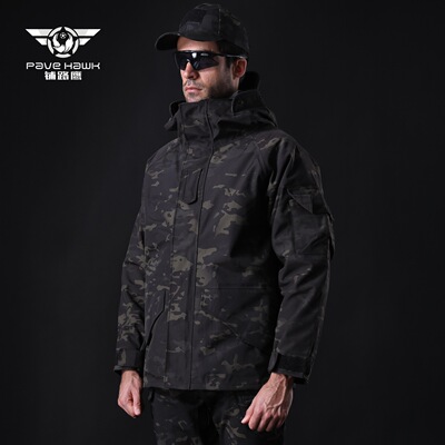 战术全压胶双层防风户外冲锋衣