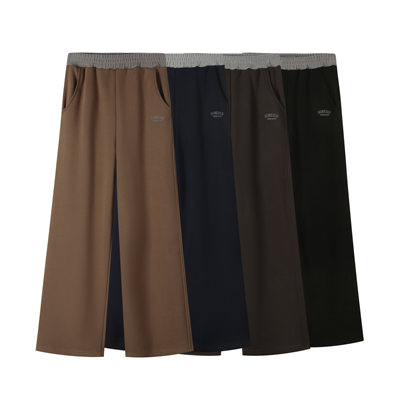 FD86034女装加绒高端休闲撞色腰加绒直筒裤子