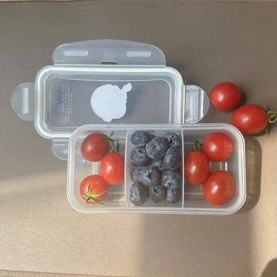 普业塑料长方形三格保鲜盒3分格
