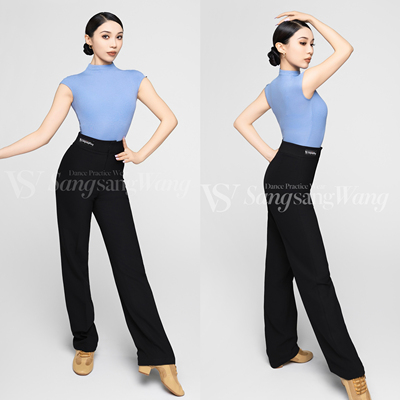 sswang舞服拉丁舞女士桑老师超显瘦高腰西裤教师裤女裤练习服跳舞