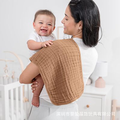 亚马逊六层Muslin婴儿拍隔巾新生儿吐奶方巾宝宝亲肤纯色洗脸巾