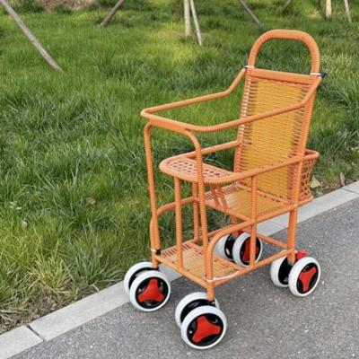 竹编婴儿推车仿藤藤编夏季加高