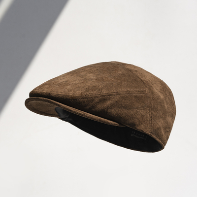 疯帽子复古高英伦风麂皮前进帽