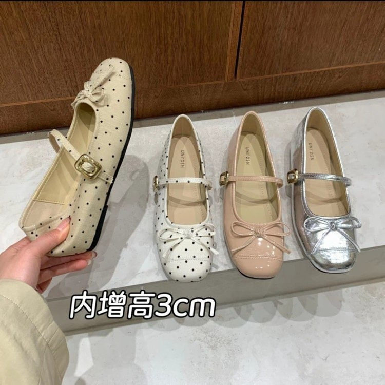 韩国明星同款内增高芭蕾舞单鞋女2026夏新款蝴蝶结配裙子玛丽珍鞋