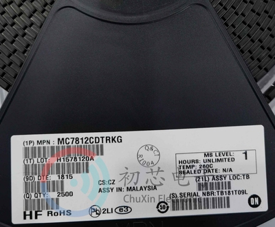 【初芯电子】全新原装MC7812CDTRKG TO-252丝印7812CG 线性稳压器