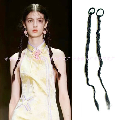 腾博麻花辫子多巴胺女孩假发