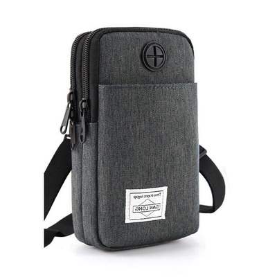 可放7寸mat40竖款多层拉链手机包