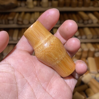 20.8-59mm异形大肚子元宝节，一物一链接，远山工实心玉竹手把件