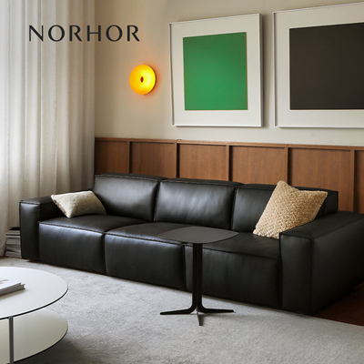 北欧表情覆古中古/进口头层牛皮/Naples大黑牛全真皮方块沙发多色