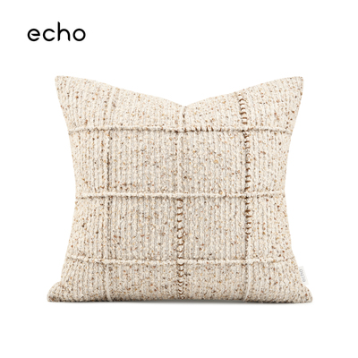 echo自然侘寂风米橙颗粒肌理原始简约日式民宿抱枕沙发床上靠垫套