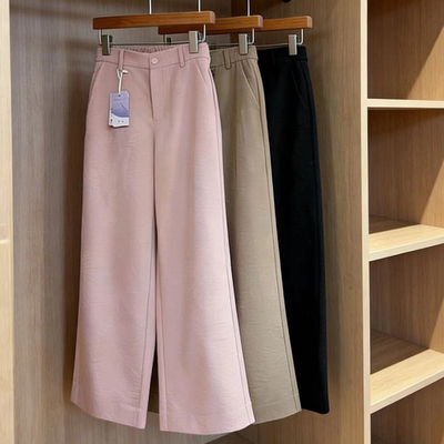 宽边休闲阔腿裤氢牛新面料轻盈透气防晒不拖地阔腿裤长裤女2026春