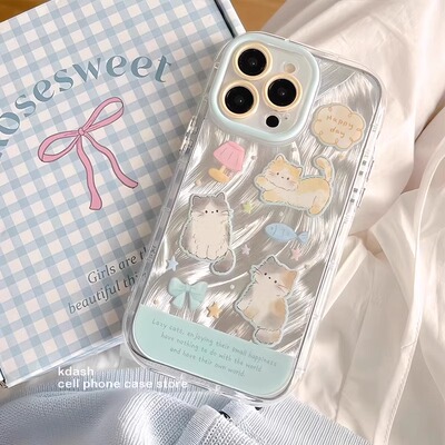 可爱小猫羽纱泡芙手机壳适用苹果17Air16promax小米15情侣iphone14华为mate60propura70荣耀vivo红米k80oppo