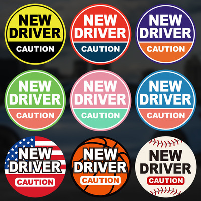 跨境外贸新手司机新手上路实习创意文字贴纸NEW DRIVER后保险杠贴