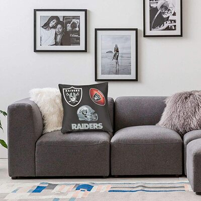 NFL Oakland Raiders pillowcase奥克兰突袭者球迷抱枕套DIY抱枕