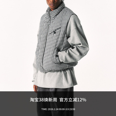 MANUFACTURE 格纹羽绒马甲