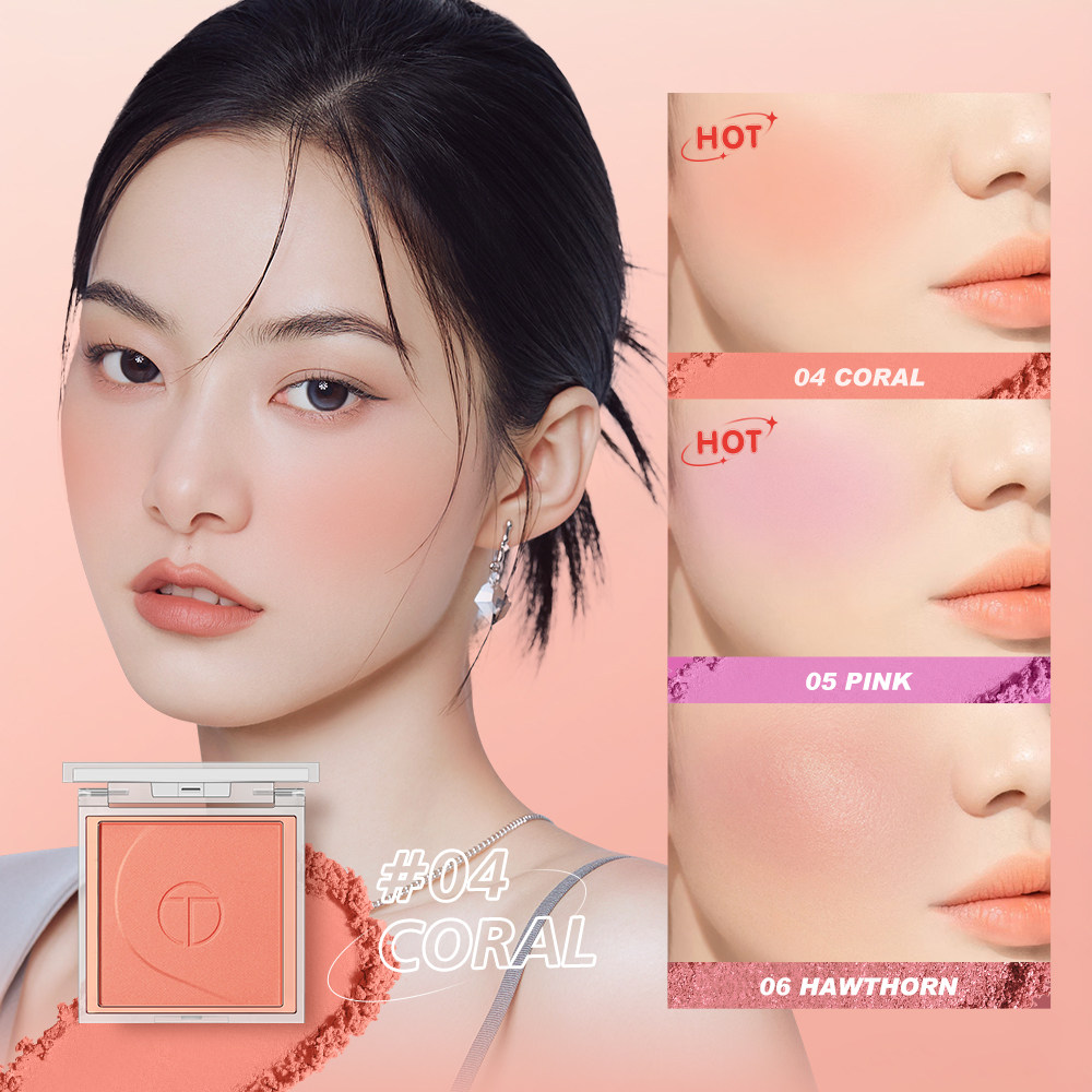 Blush Makeup Palette 6 Colors Mineral Powder Long-lasting Na_虎窝淘