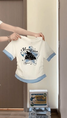 纯棉减龄ins上衣纯棉女甜美