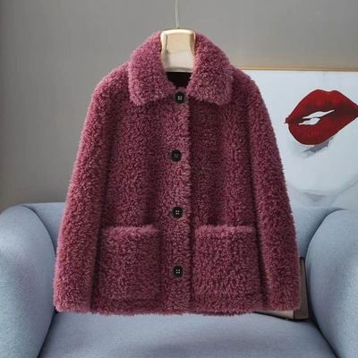 2025秋冬新款真羊毛外套加厚妈妈