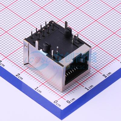 以太网连接器 RC00980 RJ45插座 弯插 有屏蔽 原装