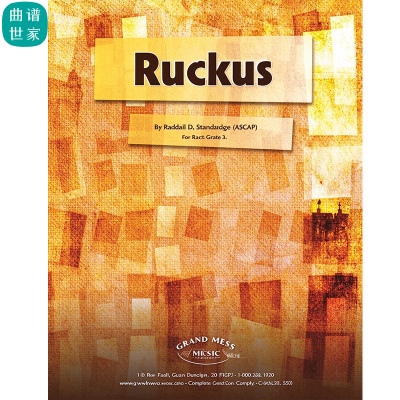 管乐团 鲁克斯Ruckus 3.0级 管乐合奏总谱 分谱 MP3