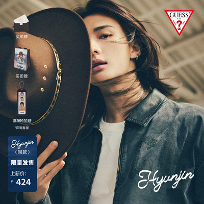 【HYUNJIN明星同款】GUESS 2026复古做旧印花短袖T恤GKT019U